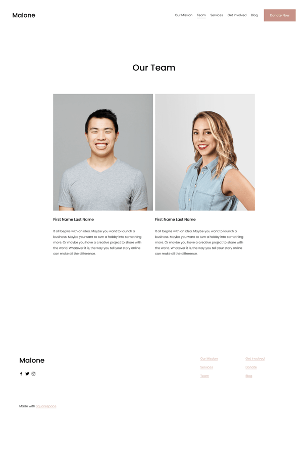 Squarespace Nonprofit Templates